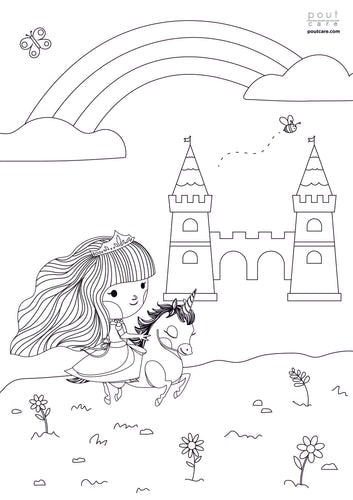 pout Care princess colouring sheet