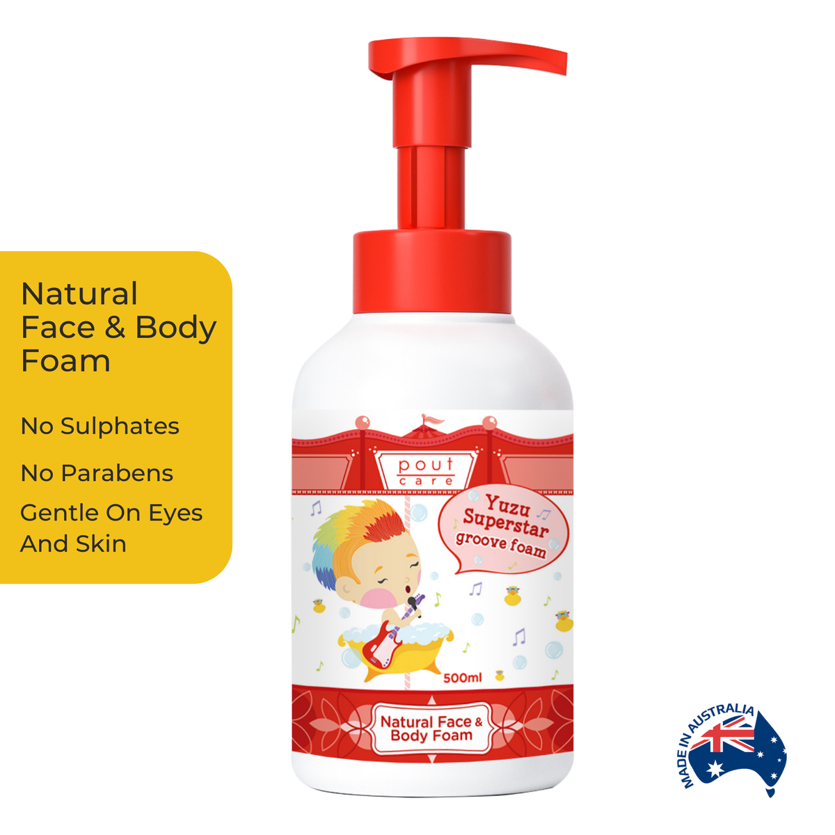 pout Care Yuzu Superstar Natural Face & Body Foam 500ml